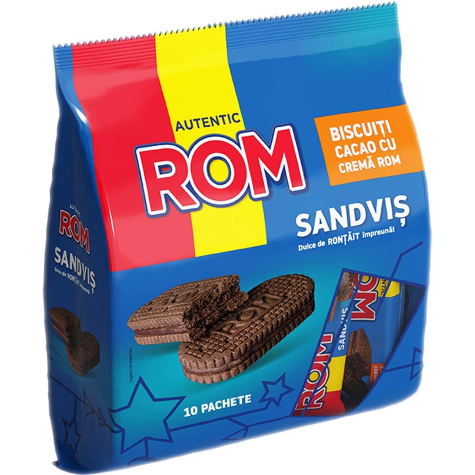 Rom | Biscuiti sandvis cu cacao cu crema rom 360g | Mega-image