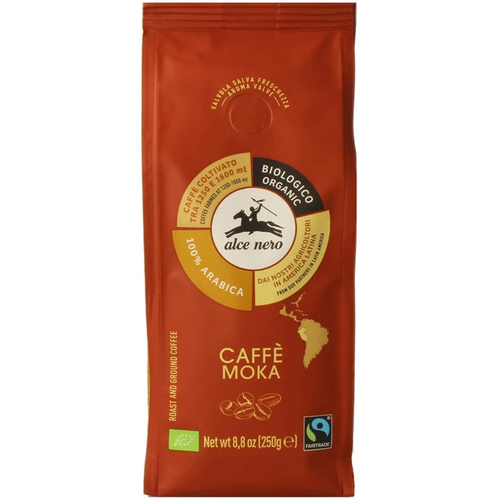 Alce Nero | Cafea macinata bio Moka 250g | Mega-image