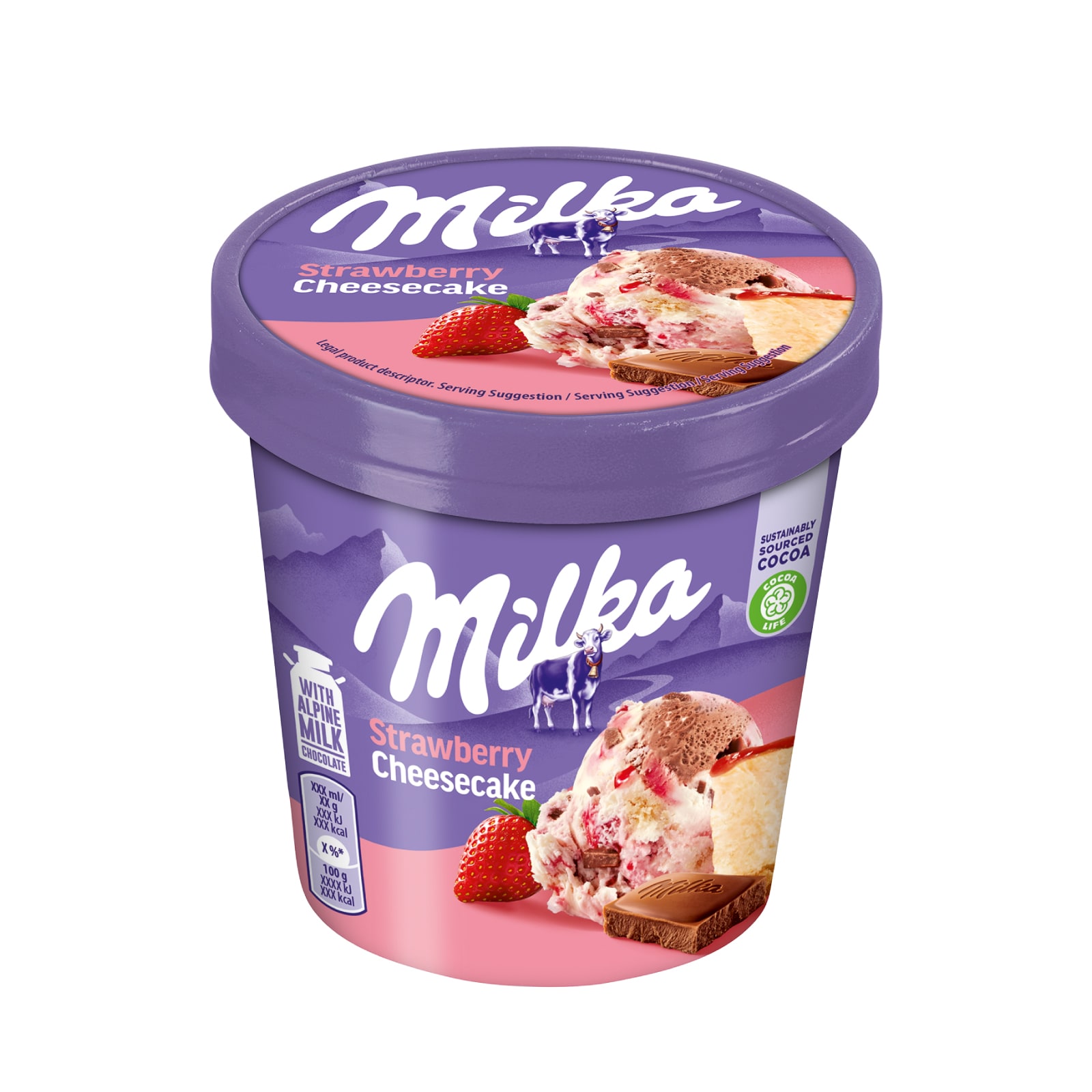 Milka | Inghetata Strawberry Cheesecake 425ml | Mega-image