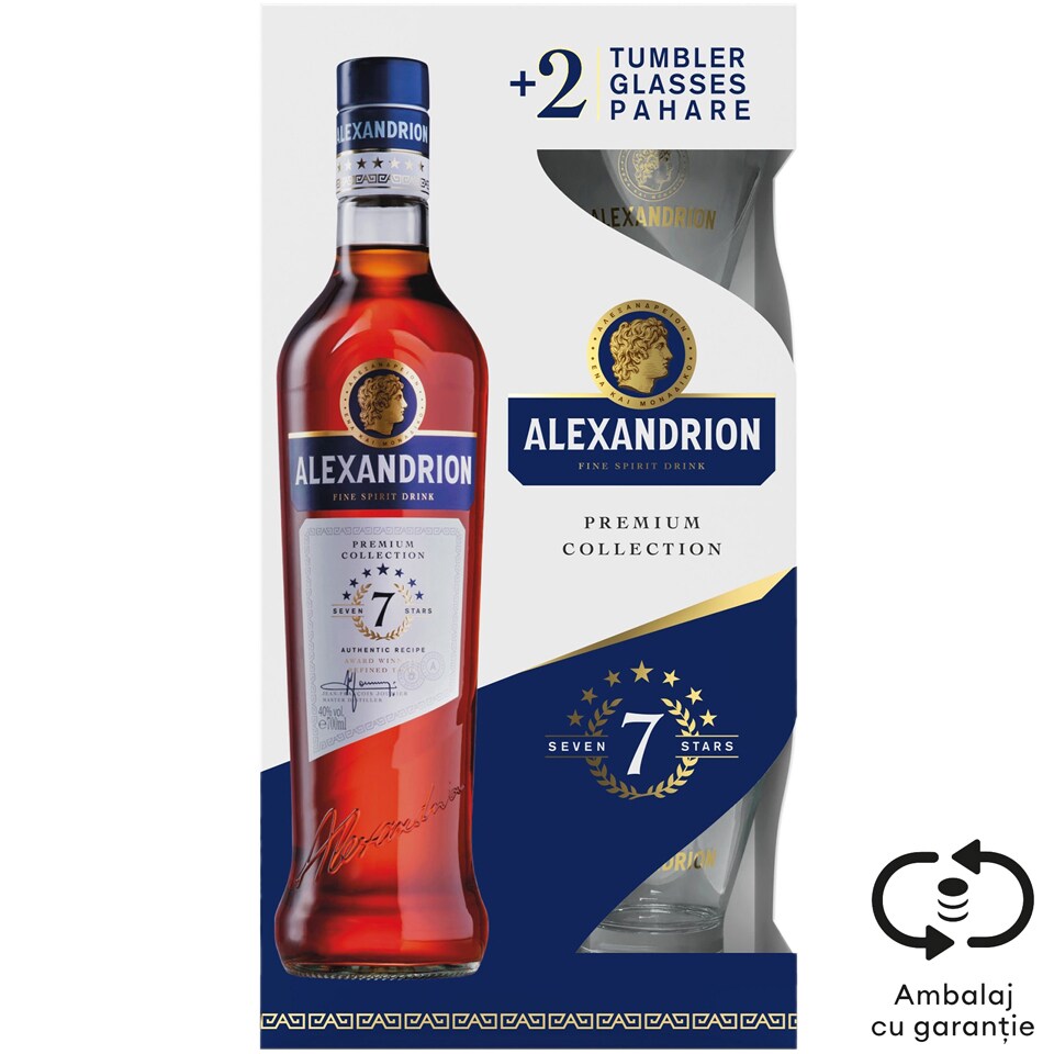 Alexandrion | Brandy 7 stele + 2 pahare | Mega-image