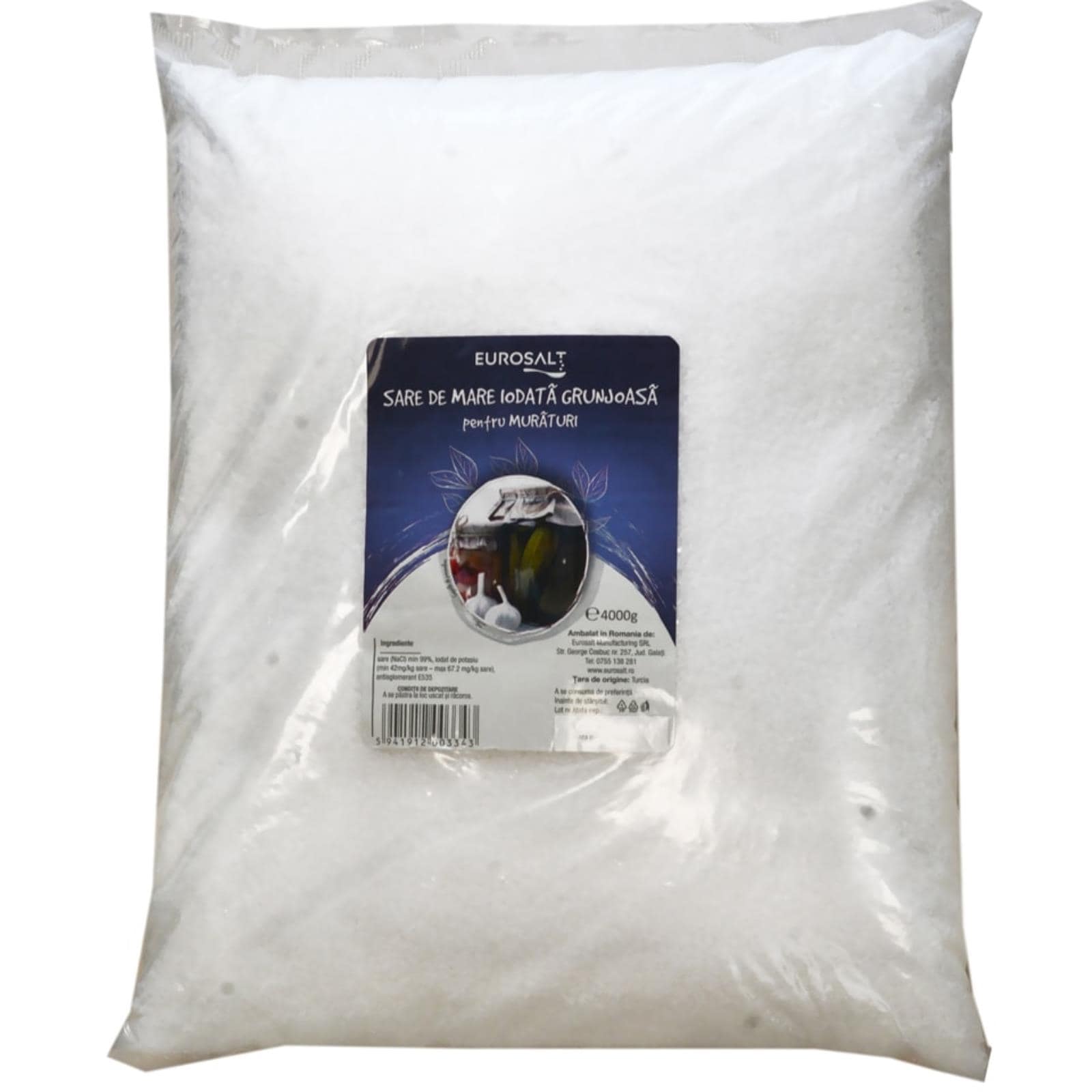 Eurosalt | Sare de mare iodata grunjoasa pentru muraturi 4kg | Mega-image
