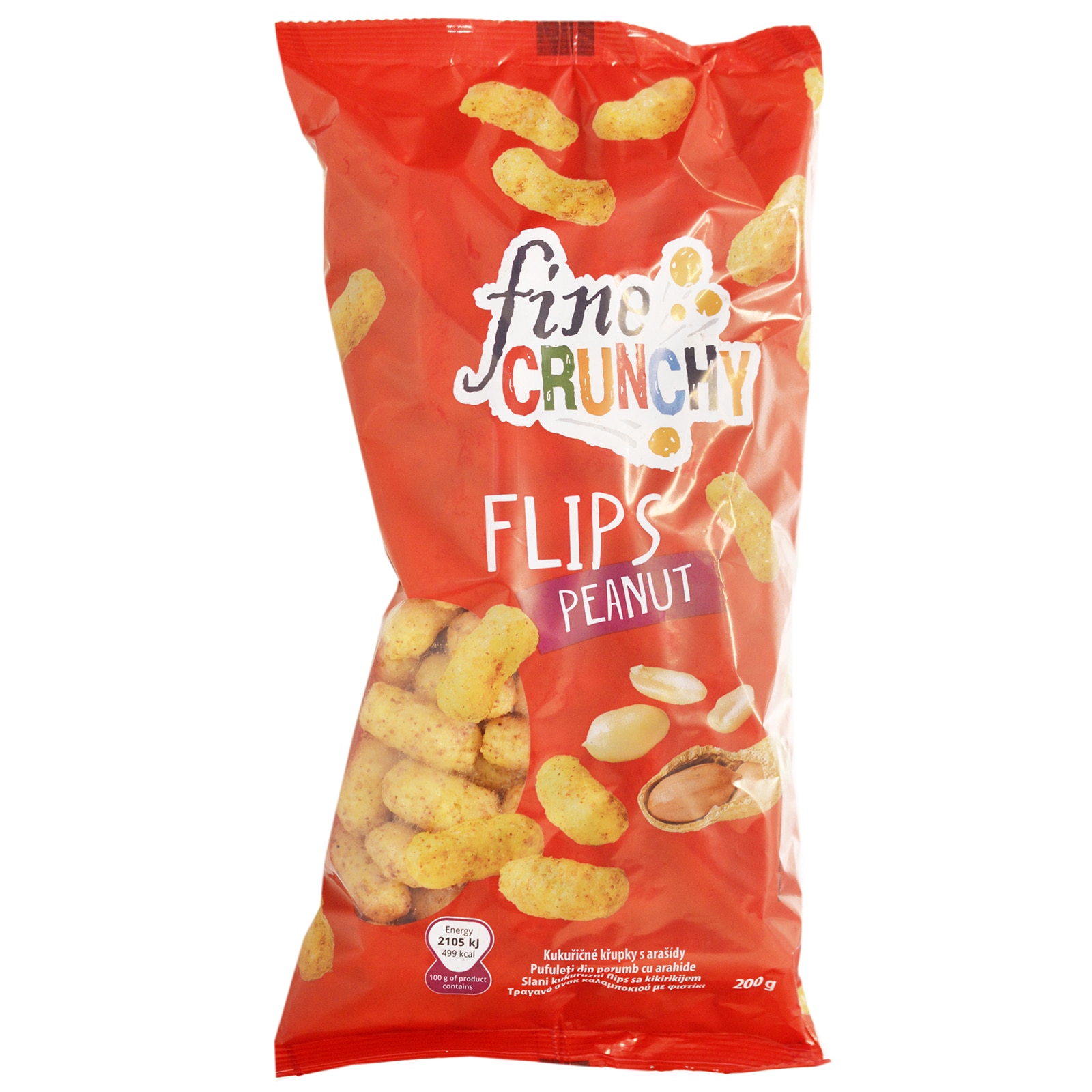 Fine Crunchy | Pufuleti din porumb cu arahide 200g | Mega-image