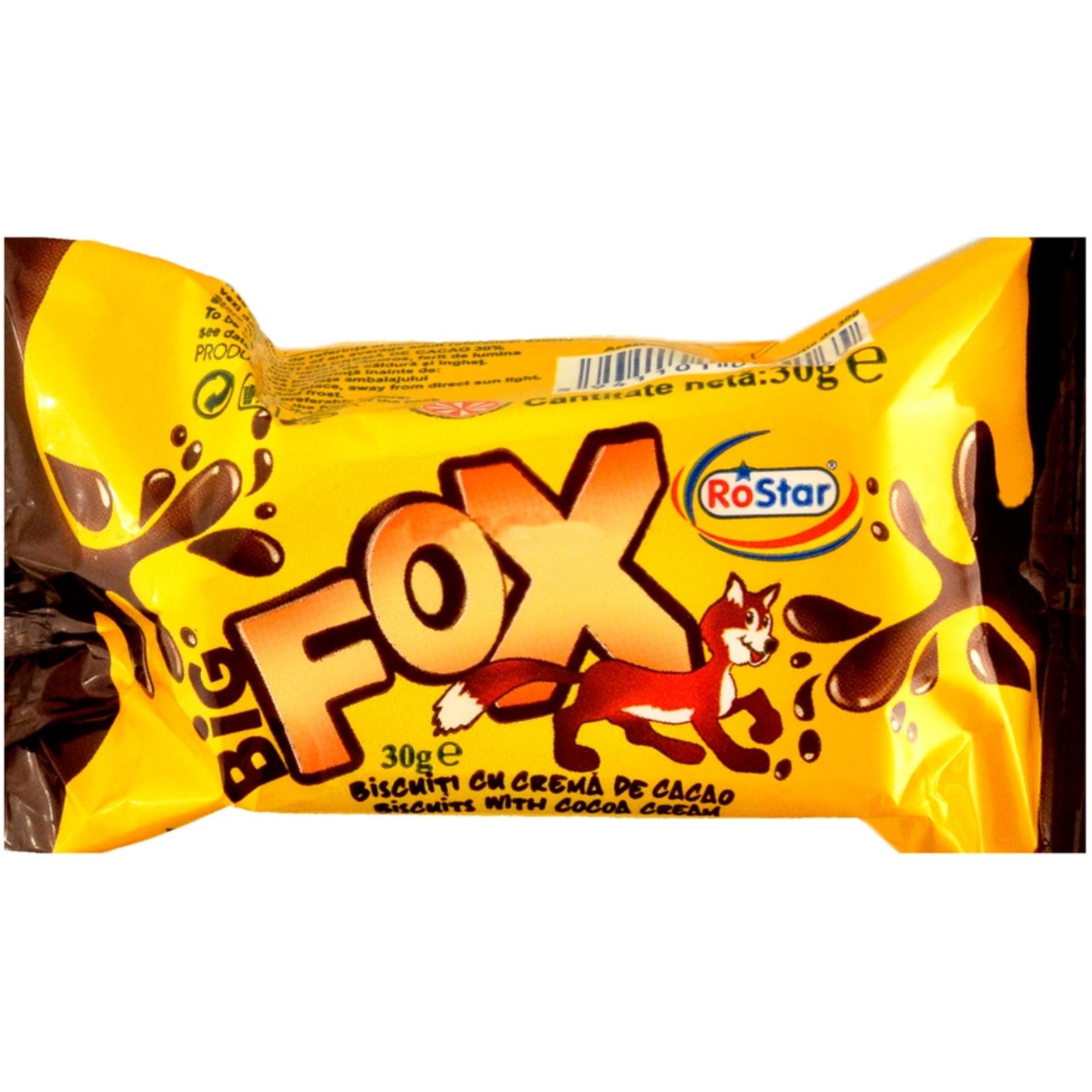 RoStar | Big Fox | Biscuiti cu crema de cacao 30g | Mega-image