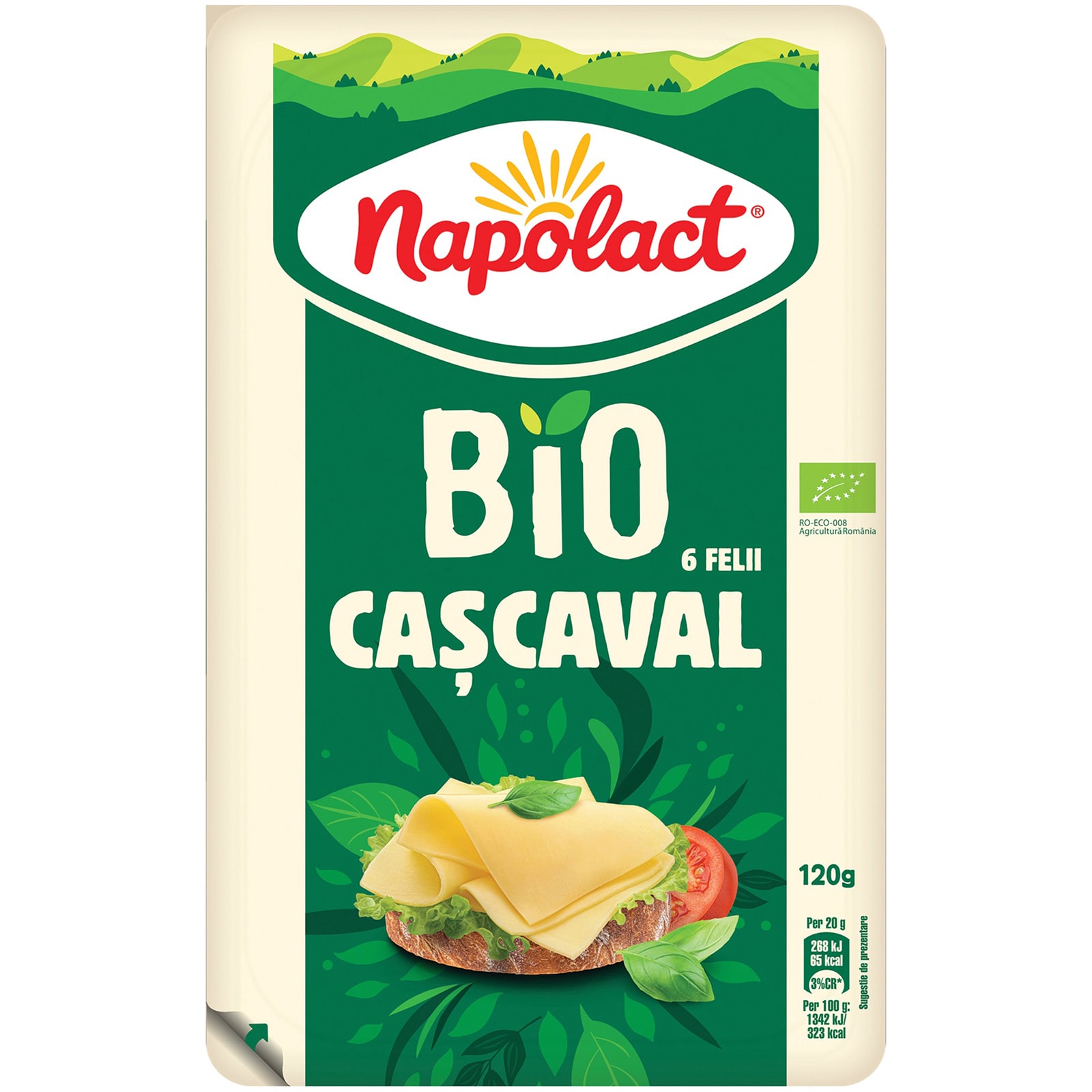Napolact Bio | Cascaval felii 120g | Mega-image