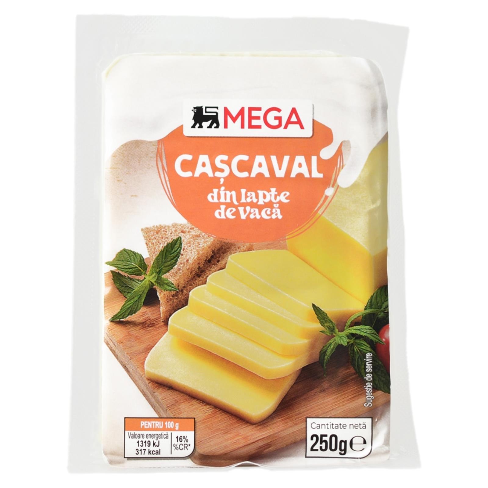 MEGA | Cascaval din lapte de vaca 250g | Mega-image