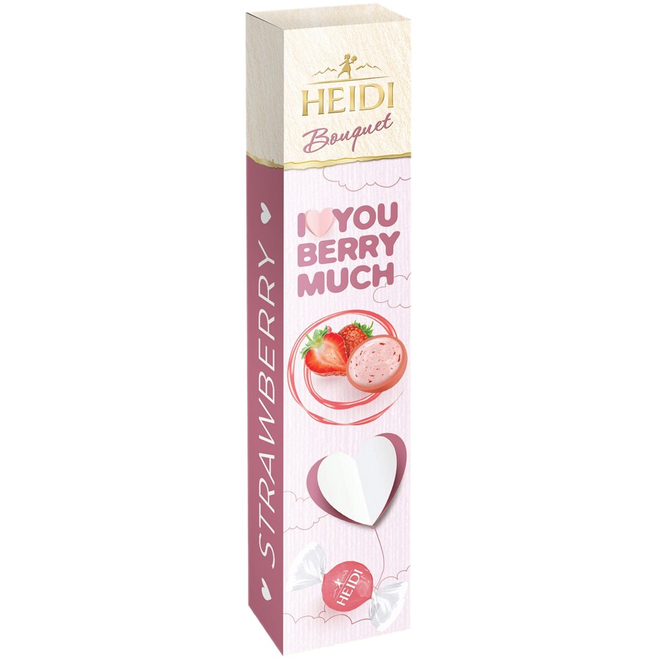 Heidi | Bouquete | Praline cu ciocolata alba si crema de capsuni 70g ...