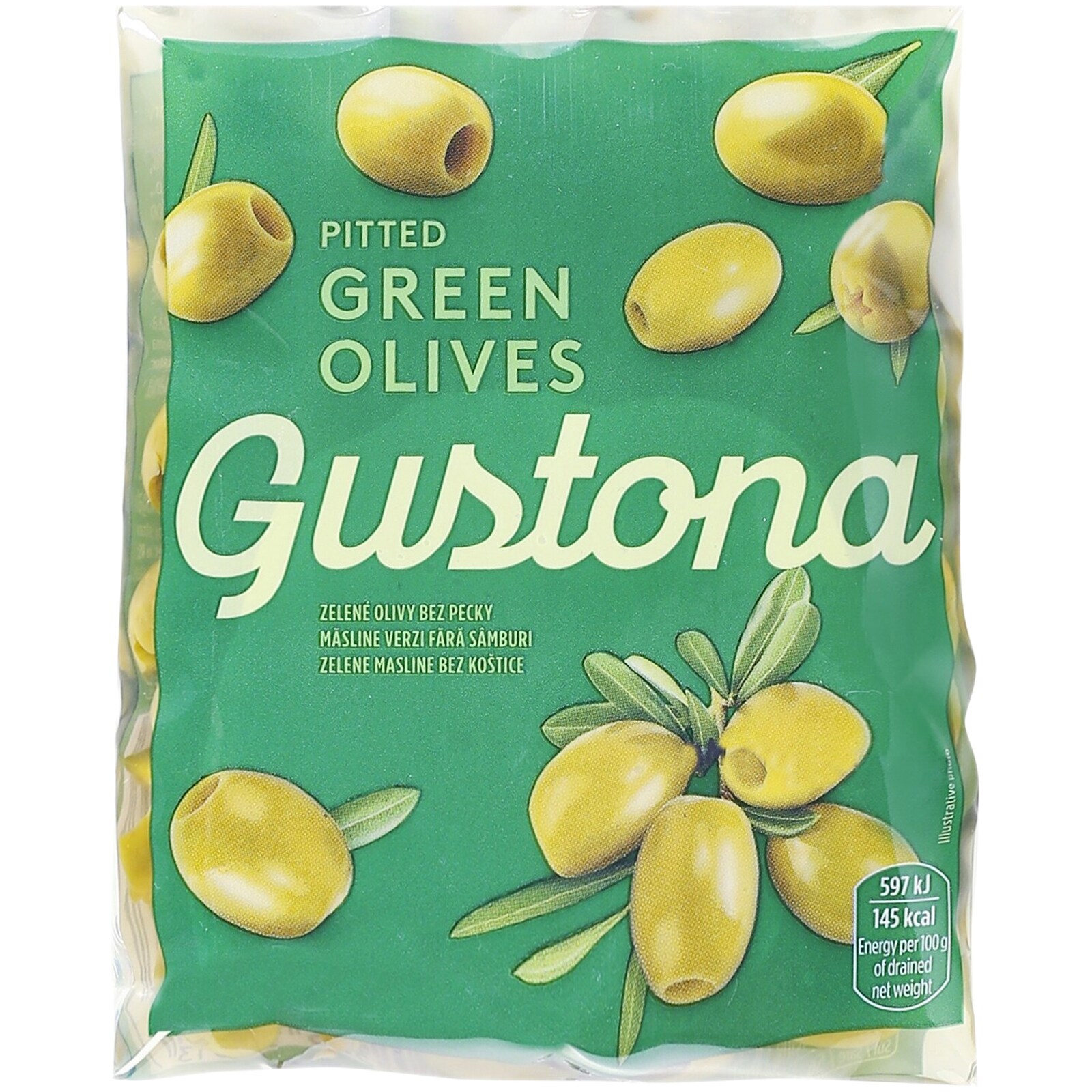Gustona | Masline verzi fara samburi 195g | Mega-image