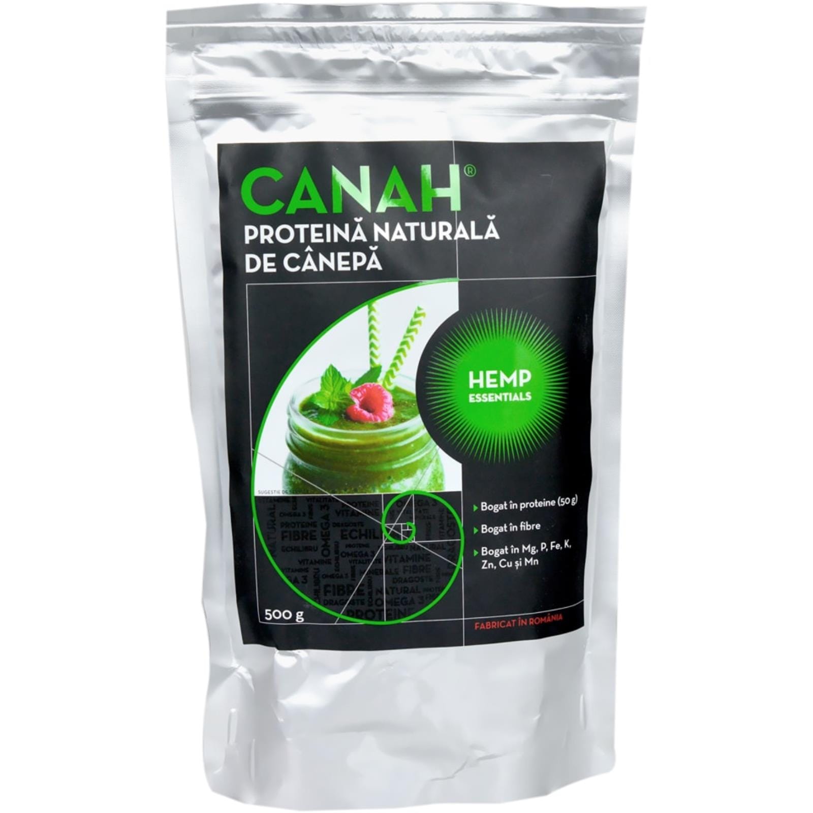 Canah | Pudra proteica din seminte de canepa 500g | Mega-image