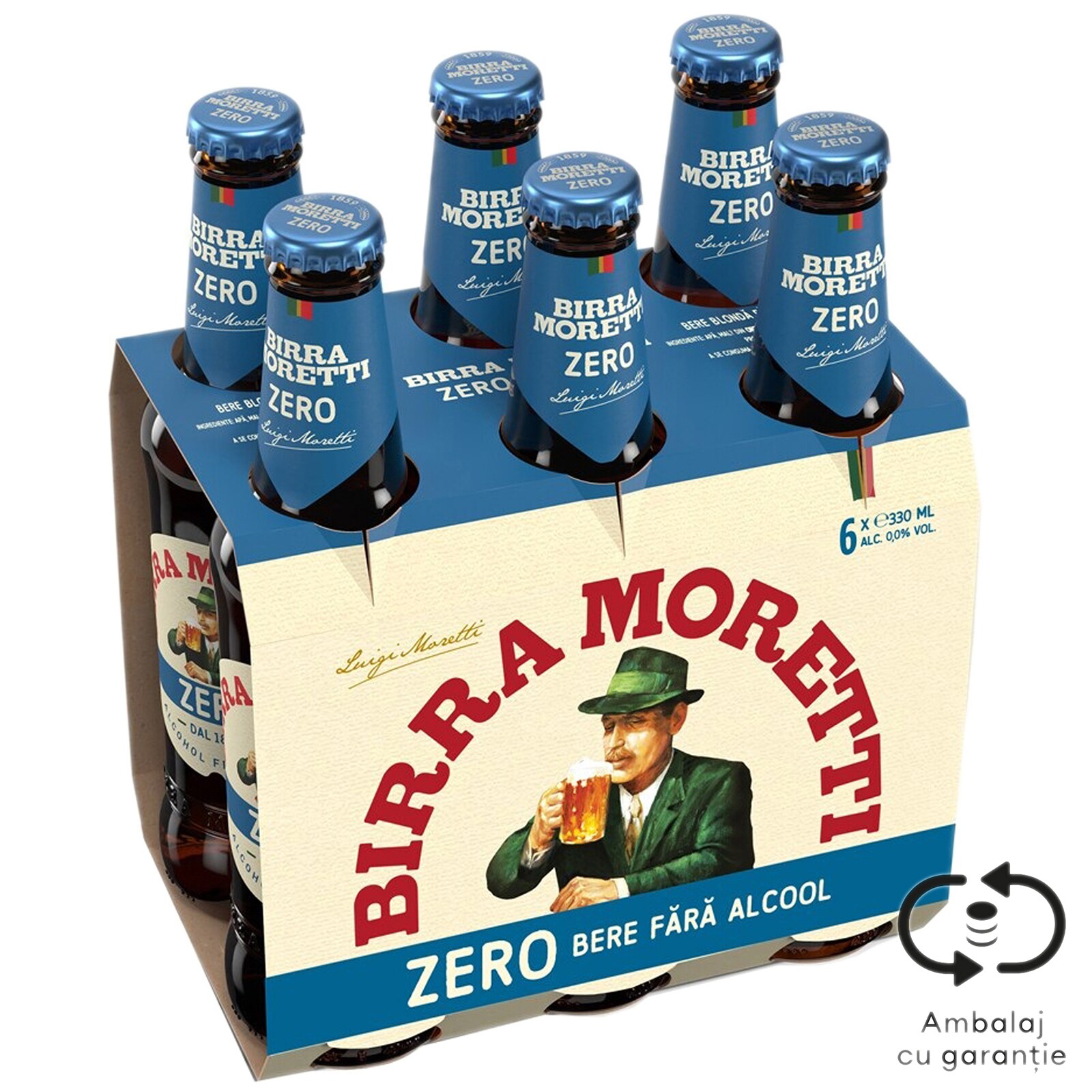 Birra Moretti | Bere blonda fara alcool 6x0.33L | Mega-image
