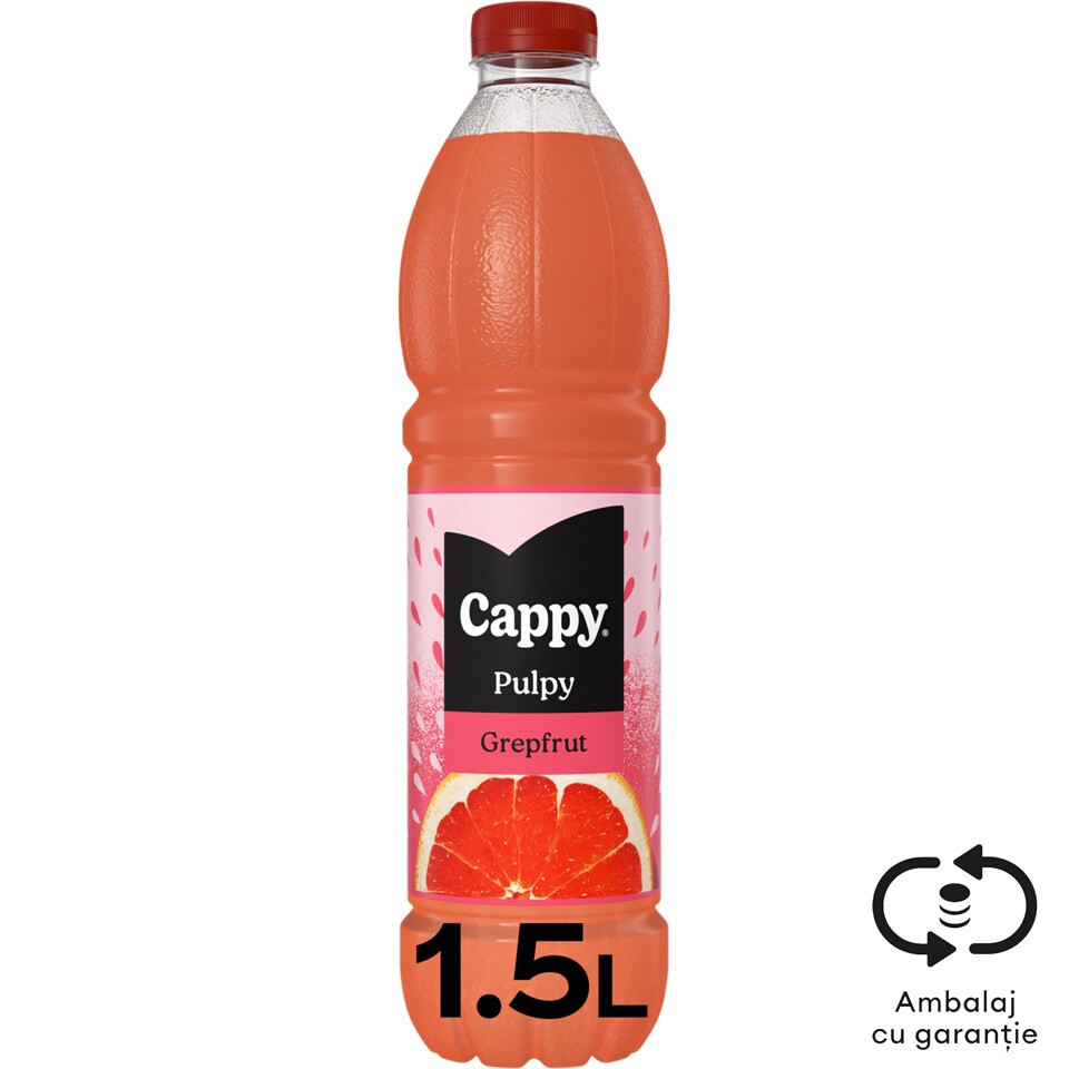 Cappy Pulpy | Bautura racoritoare cu suc si pulpa de grepfrut roz 1.5L ...