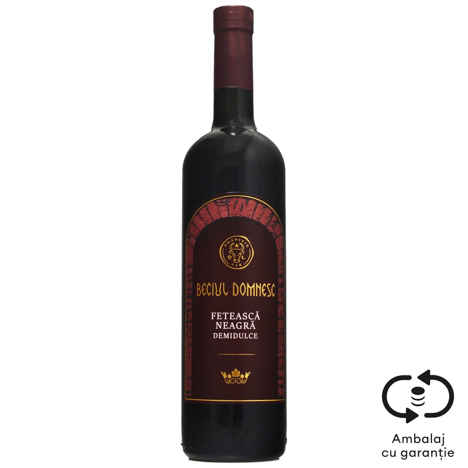 Beciul Domnesc | Vin rosu demidulce Feteasca Neagra 0.75L | Mega-image