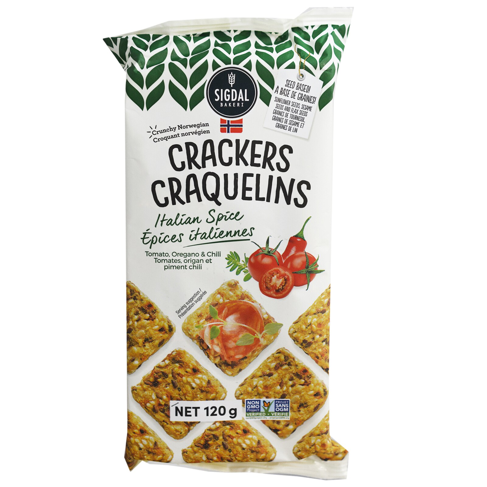 Sigdal Bakeri | Crackers cu rosii, oregano si chili 120g | Mega-image