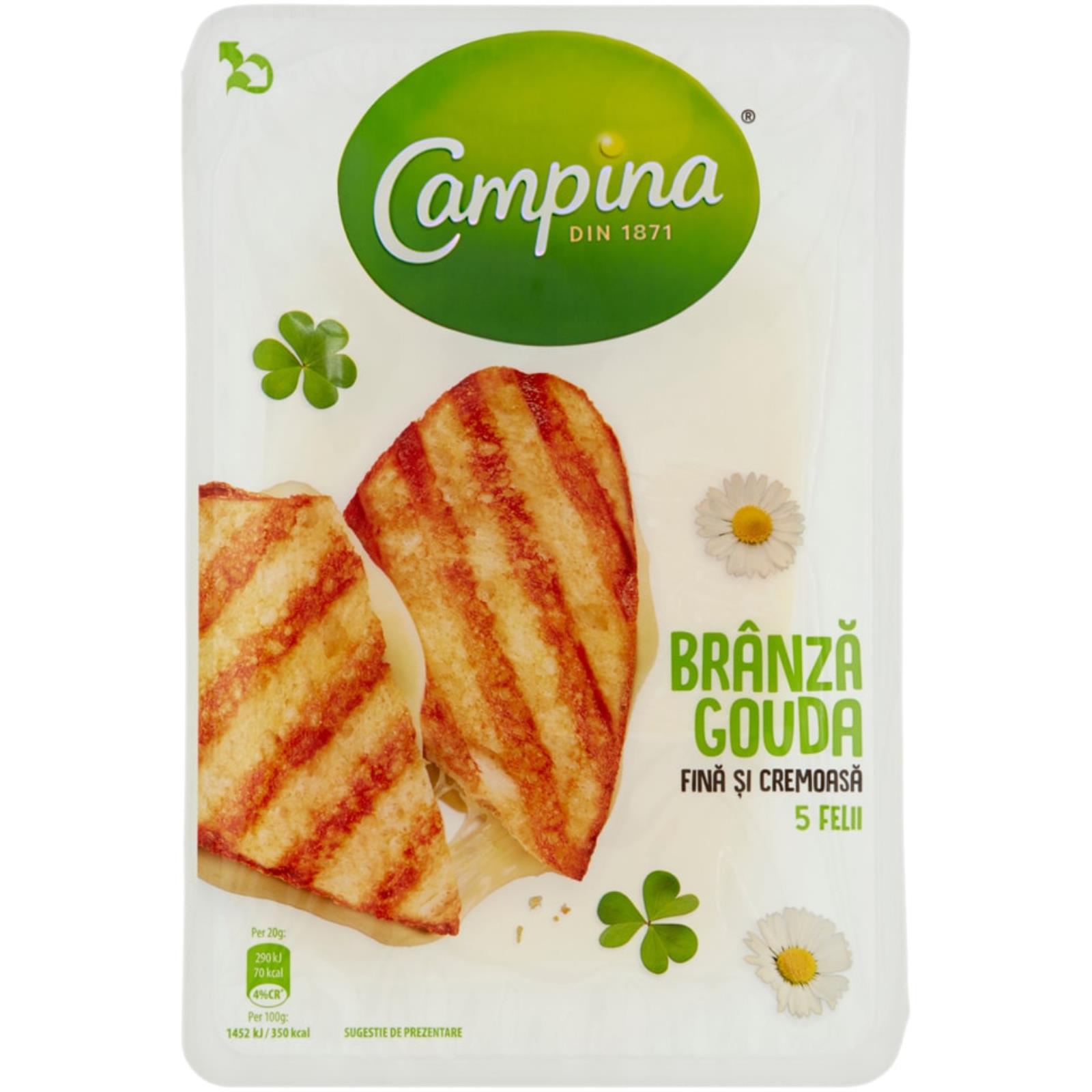 Campina | Branza gouda felii 100g | Mega-image