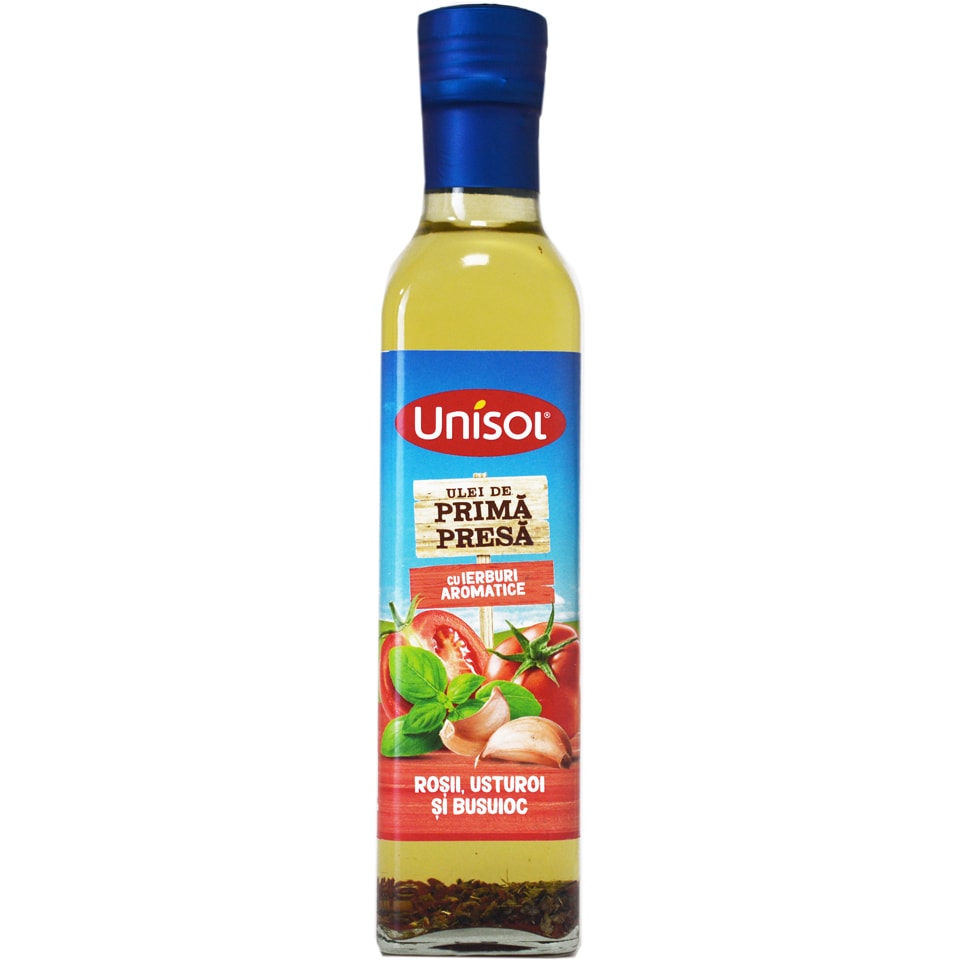 Unisol | Ulei de prima presa cu rosii, usturoi si busuioc 250ml | Mega ...