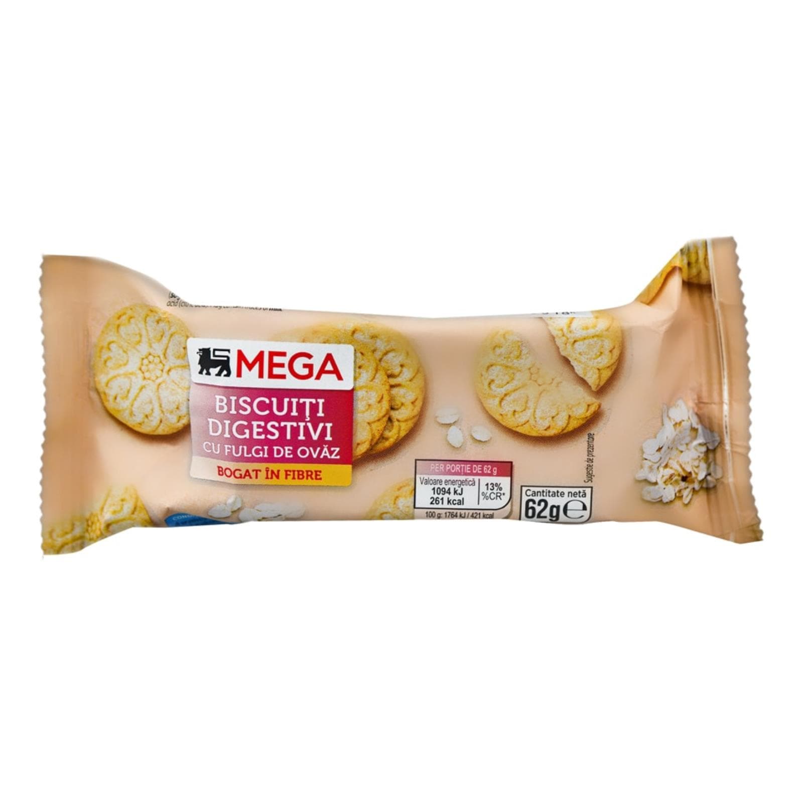 MEGA | Biscuiti digestivi cu fulgi de ovaz 62g | Mega-image