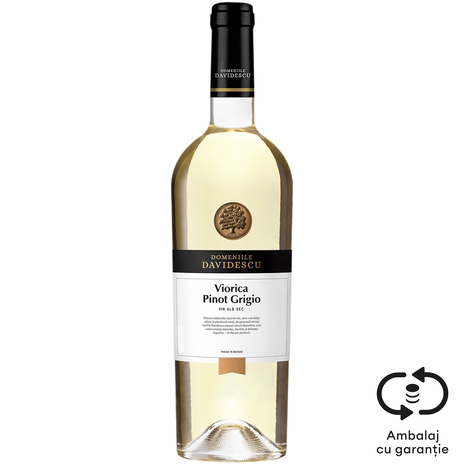 Domeniile Davidescu | Vin alb sec Viorica Pinot Grigio 0.75L | Mega-image