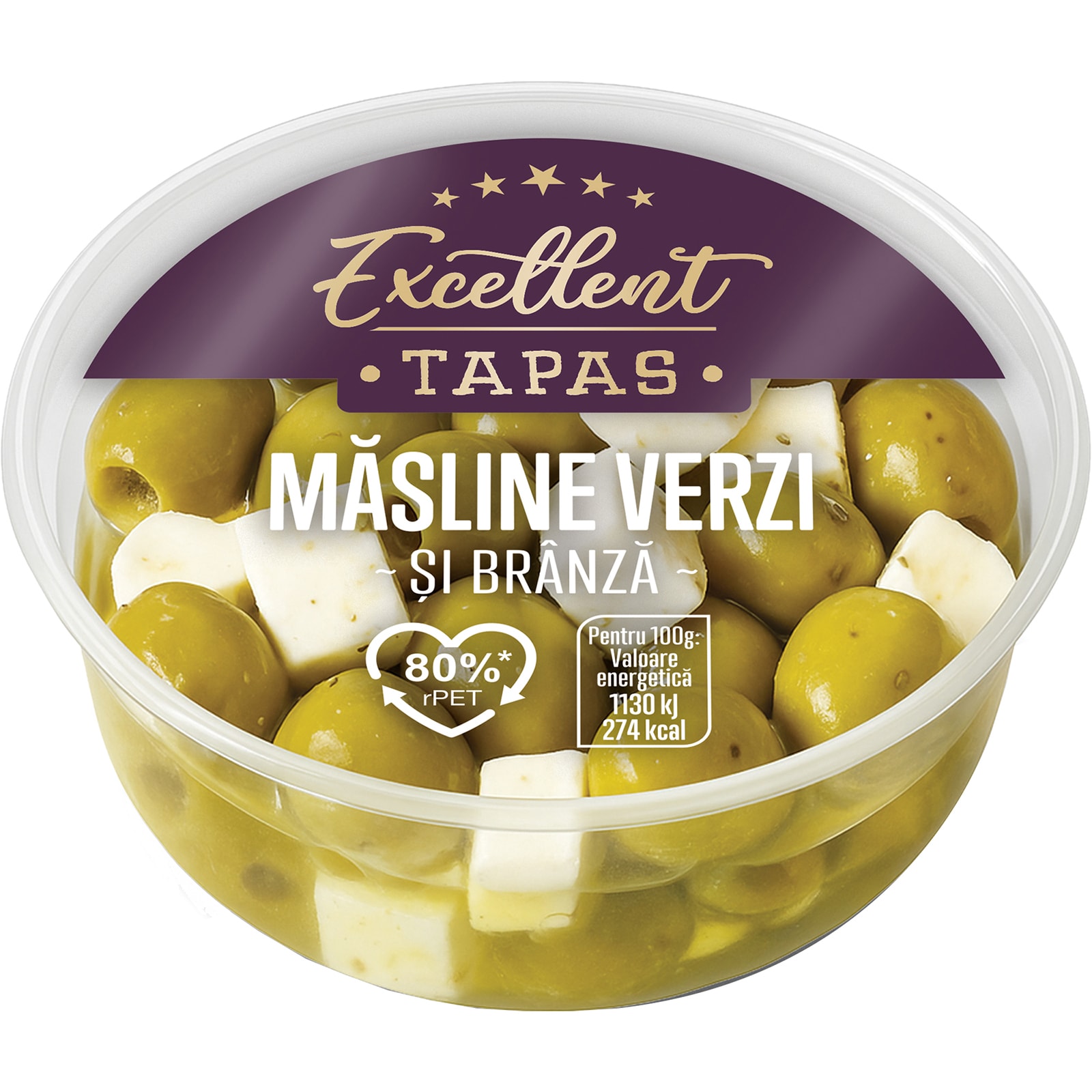 Excellent | Masline verzi cu branza 130g | Mega-image