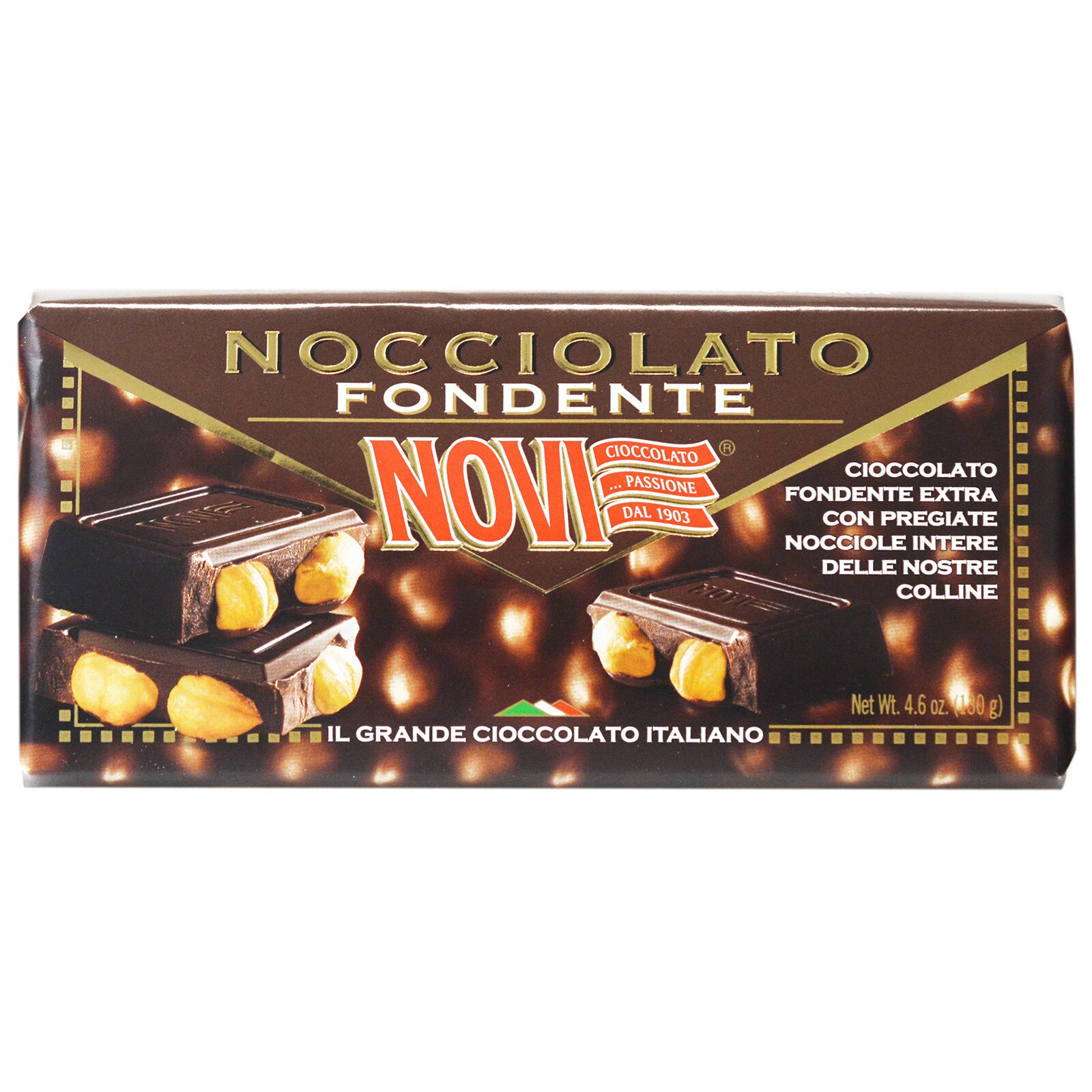 Novi | Ciocolata amara cu alune intregi 130g | Mega-image