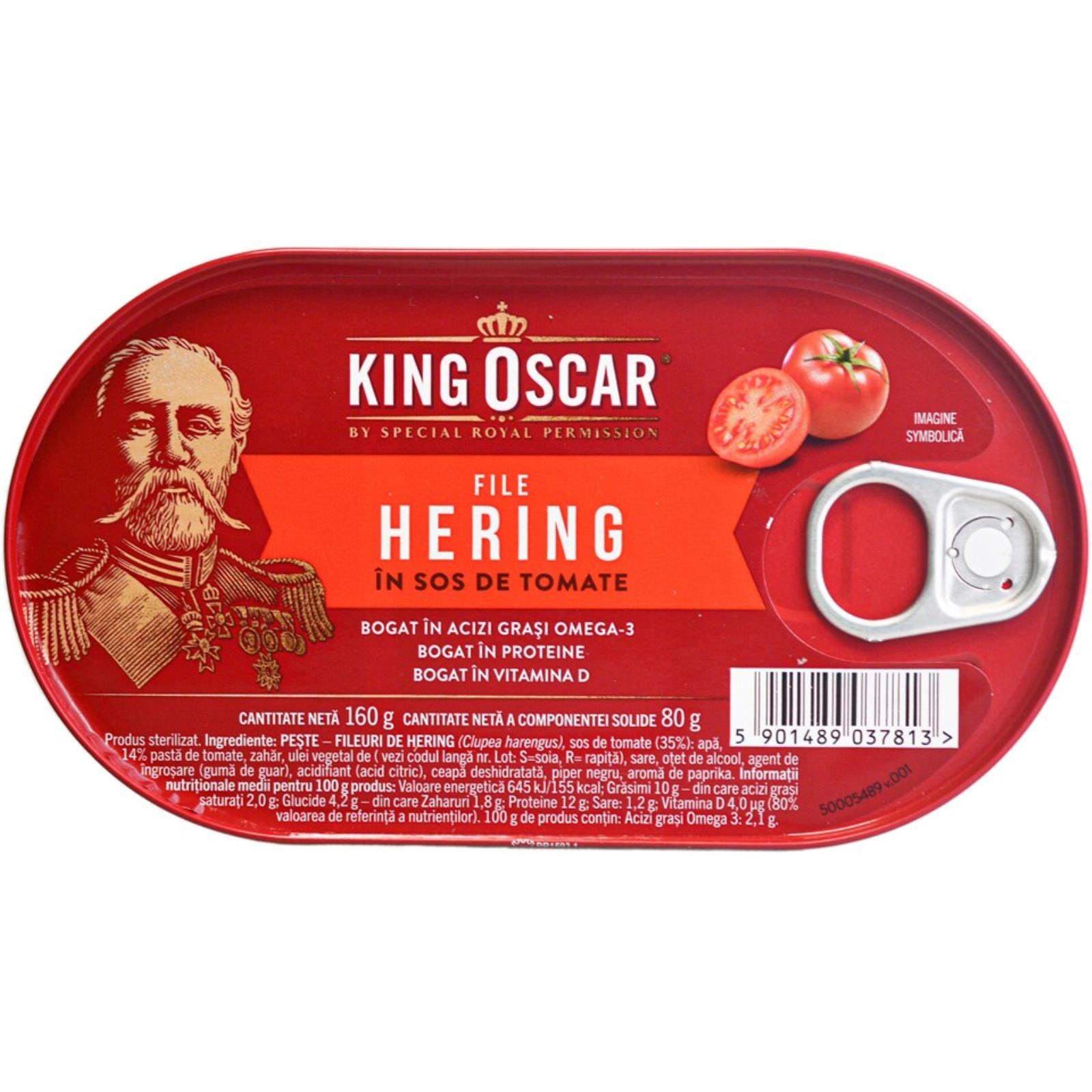 King Oscar | Hering file in sos tomat 160g | Mega-image