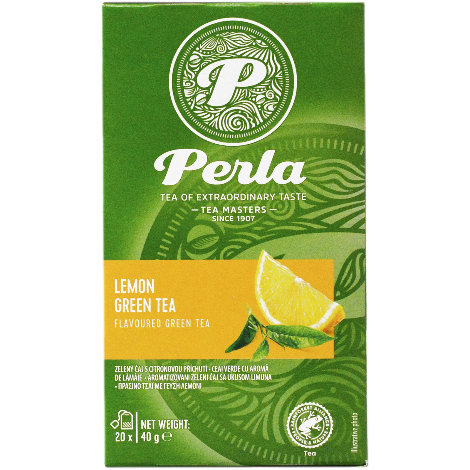Perla | Ceai verde cu aroma de lamaie 20x2g | Mega-image