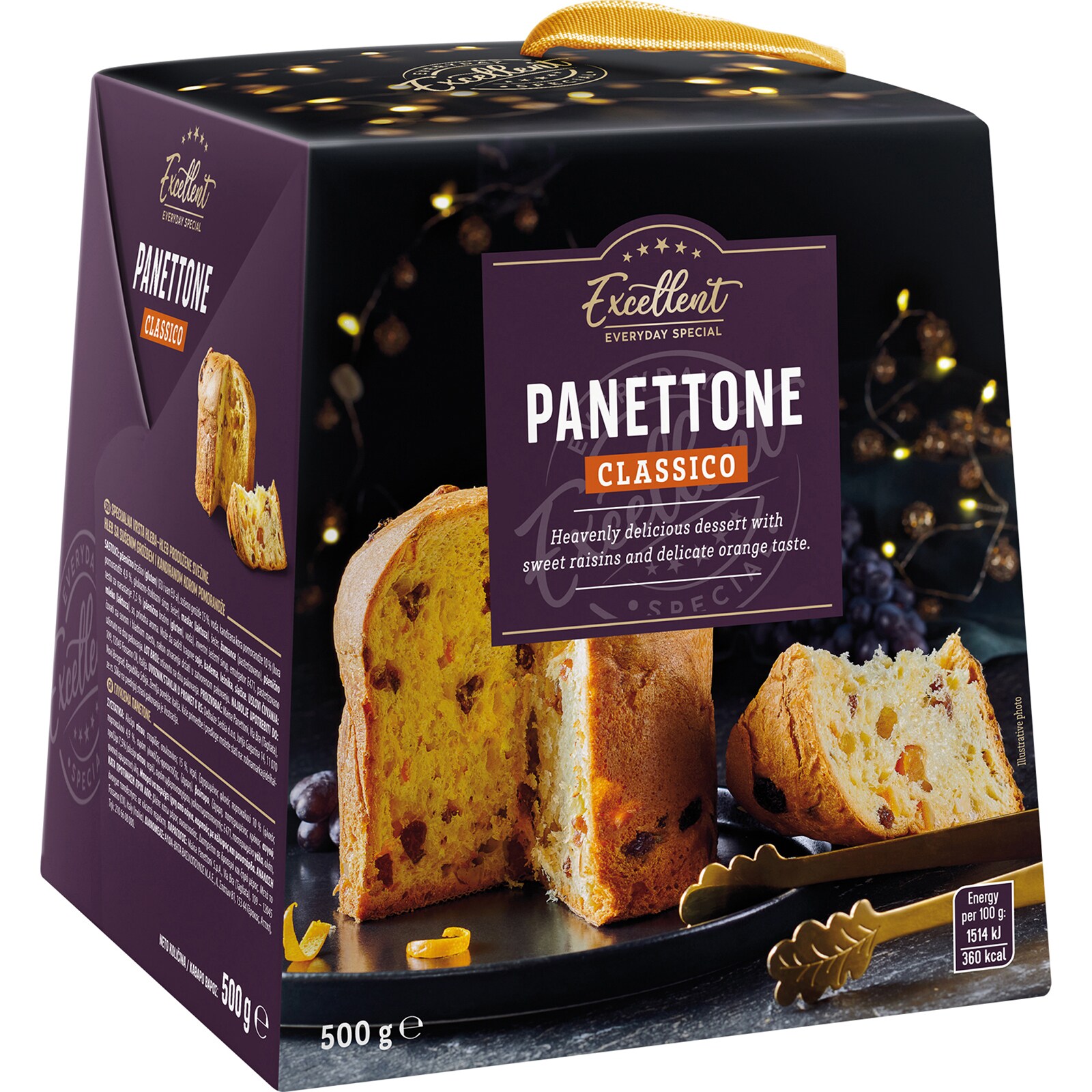 Excellent | Panettone cu stafide si coaja de portocale 500g | Mega-image