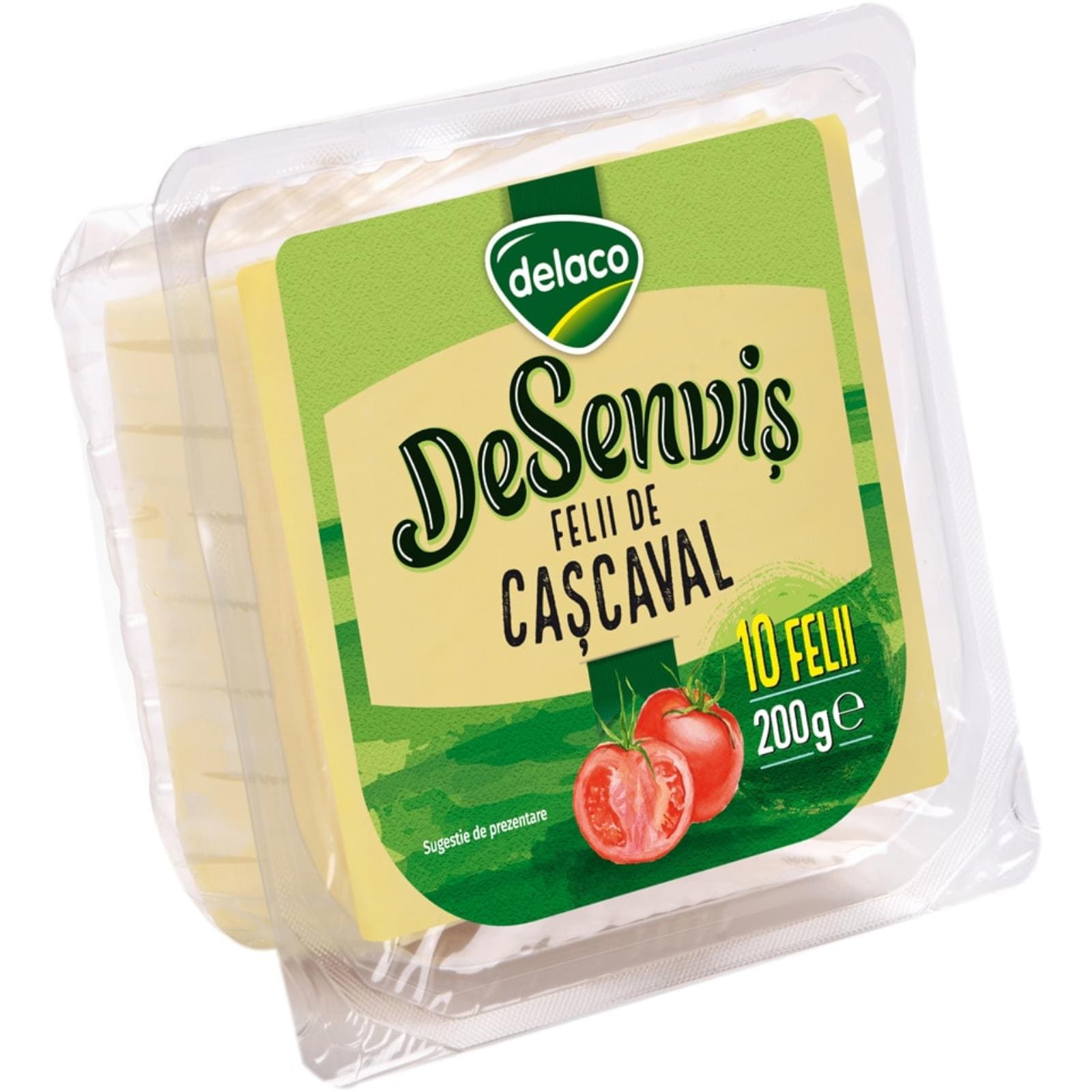 Delaco | DeSenvis | Cascaval 10 felii 200g | Mega-image