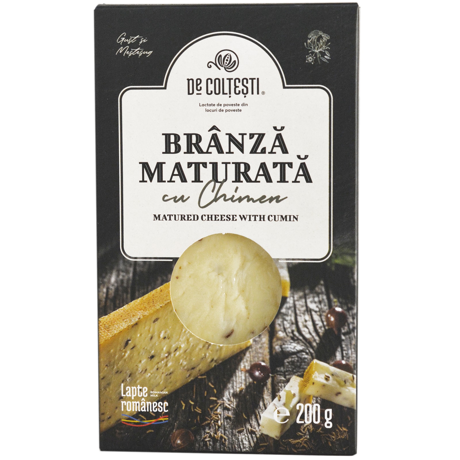 De Coltesti | Branza maturata cu chimen 200g | Mega-image