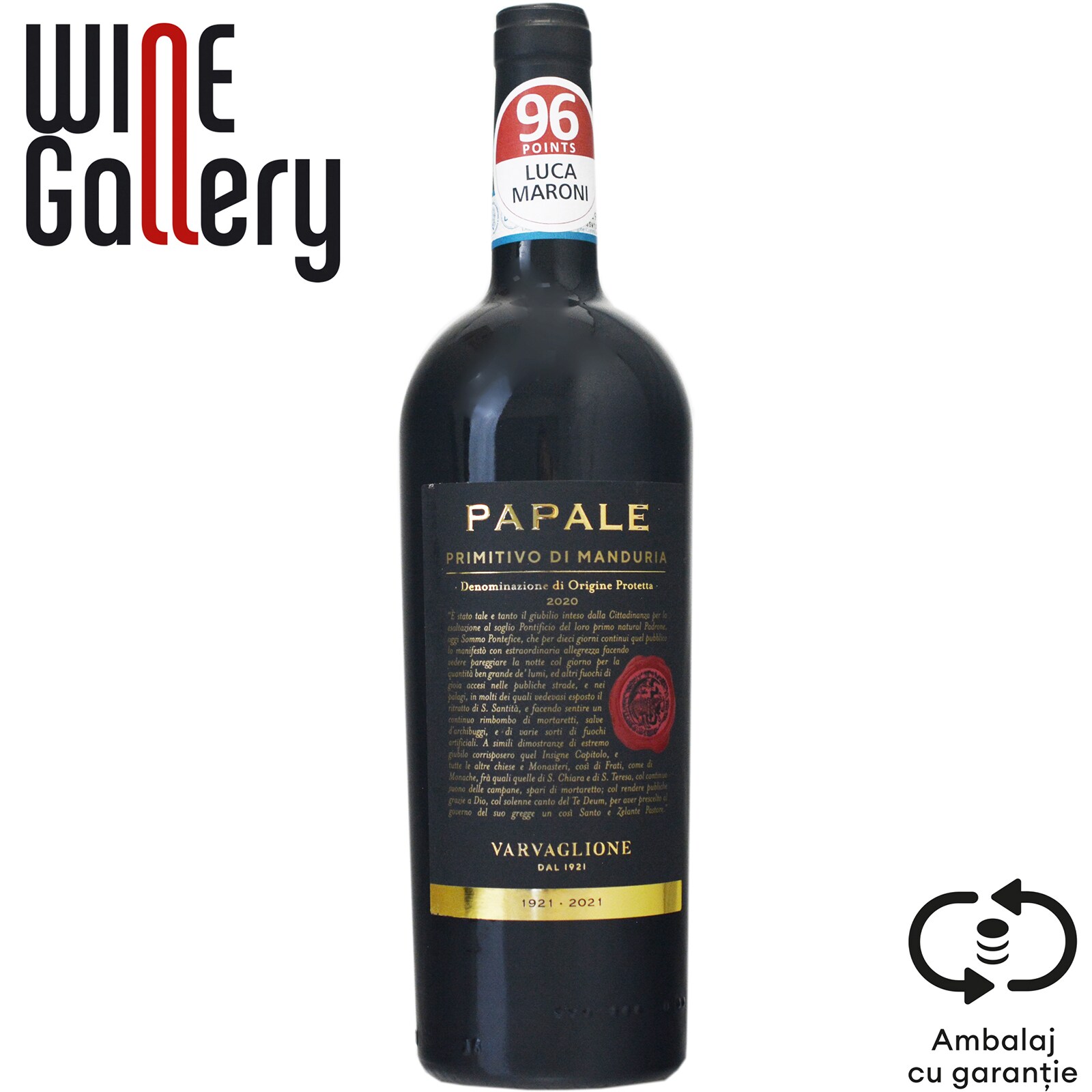 Papale | Vin rosu sec Varvaglione Papale Linea Oro 0.75L | Mega-image