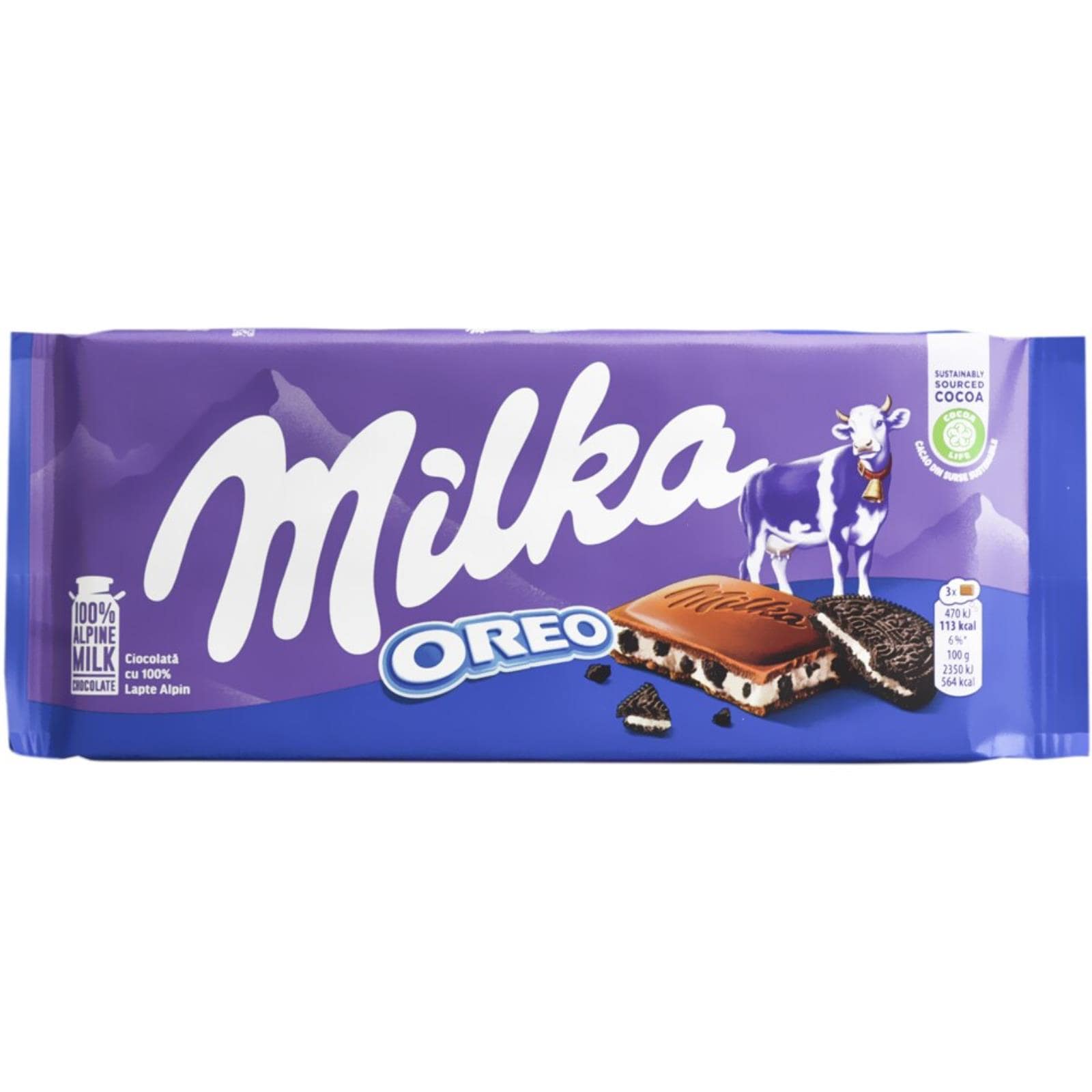 Milka | Ciocolata cu lapte si crema Oreo 100g | Mega-image
