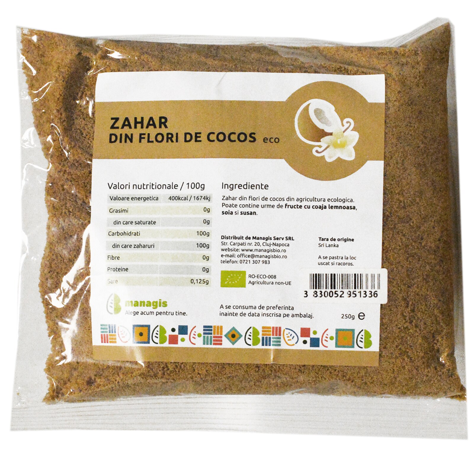 Nutrisslim | SuperFoods | Zahar din nuca de cocos bio 250g | Mega-image
