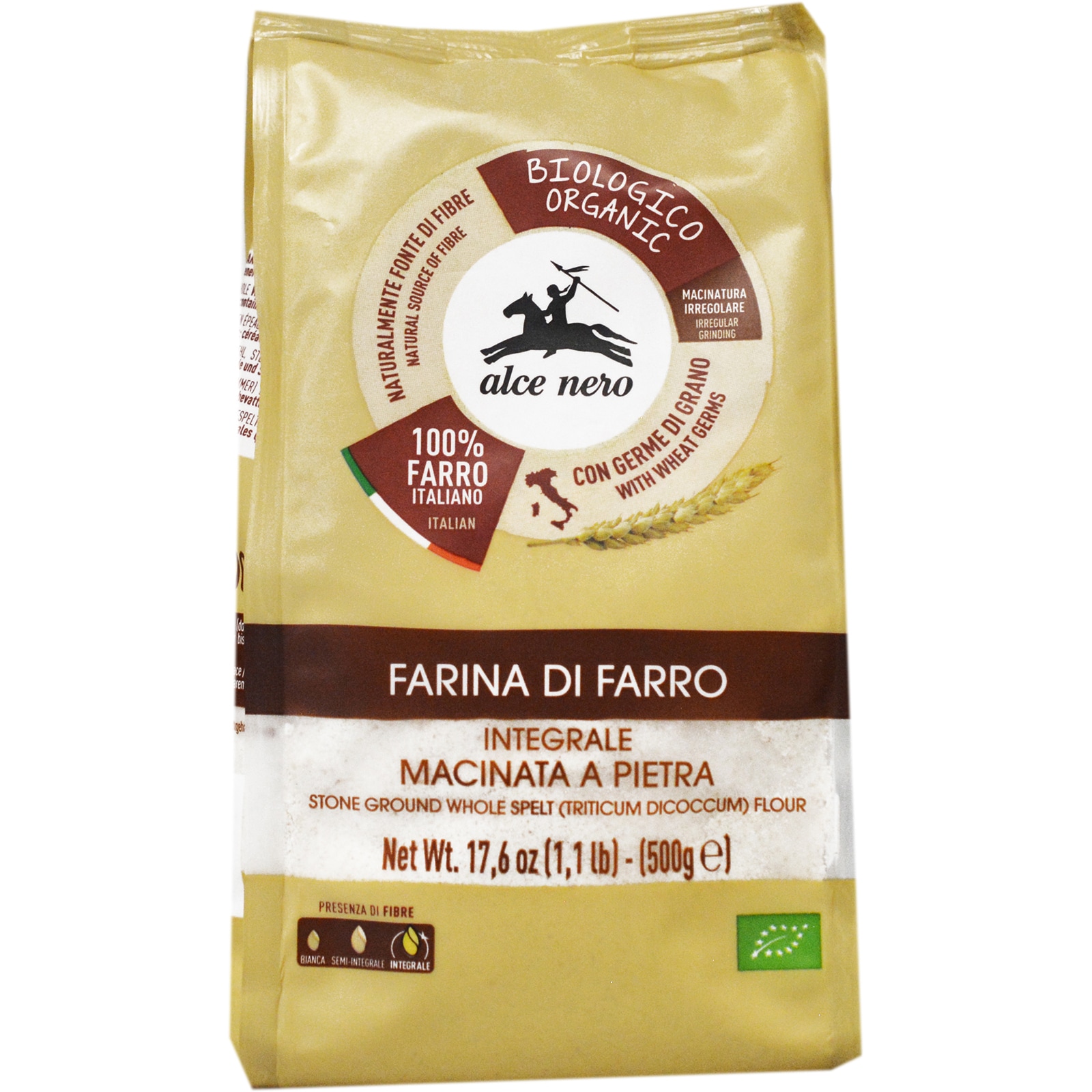 Alce Nero | Faina integrala de grau (spelta) ecologica 500g | Mega-image