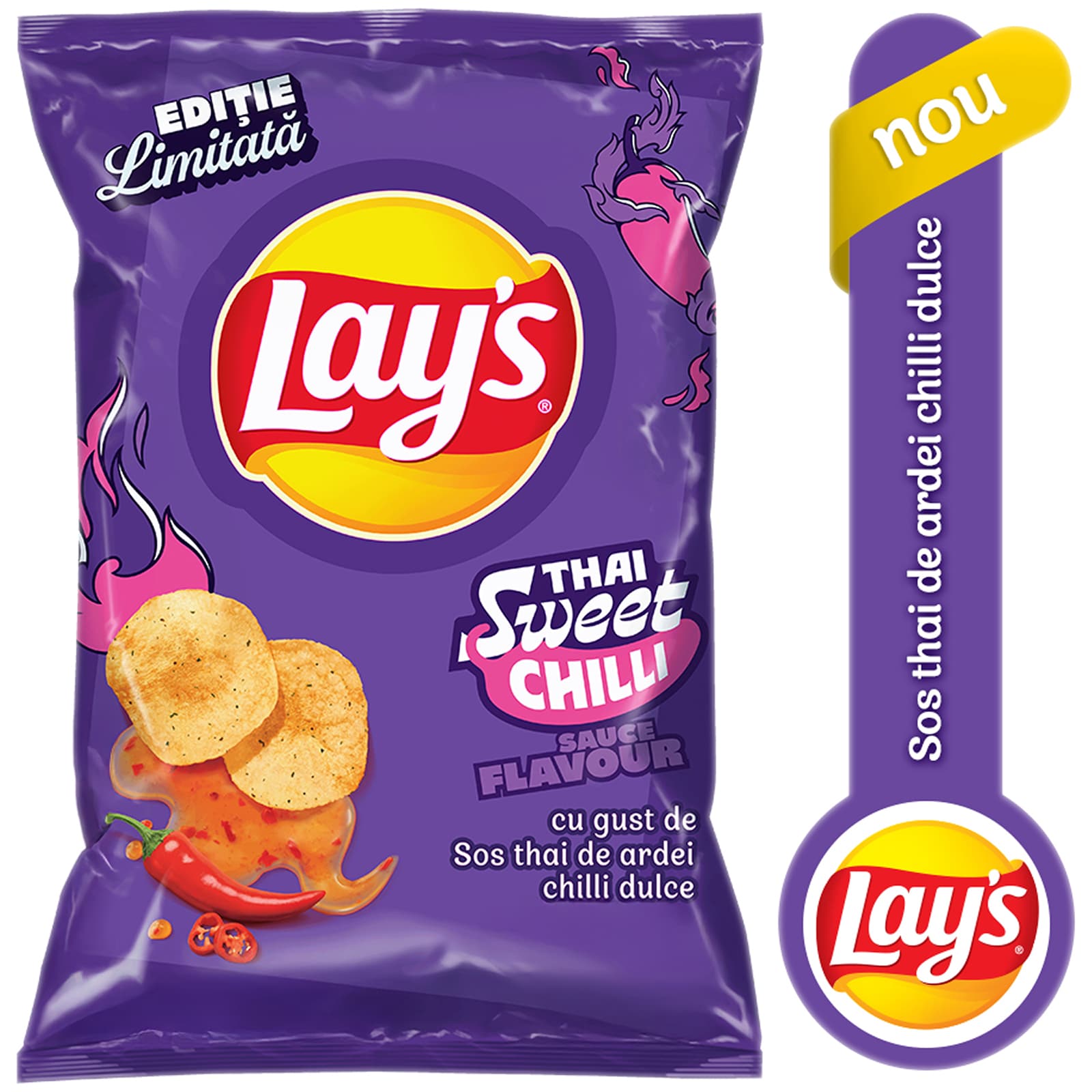 Lay's | Chipsuri din cartofi cu gust de sos thai si ardei chilli dulce ...
