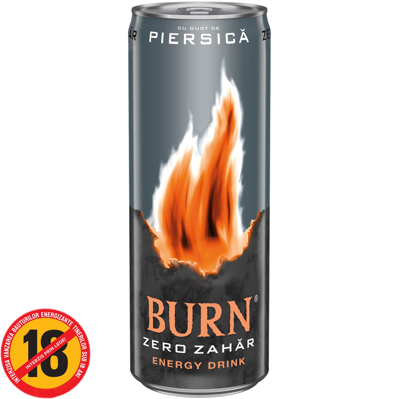 Burn | Energizant cu gust de piersica, zero zahar 250ml | Mega-image