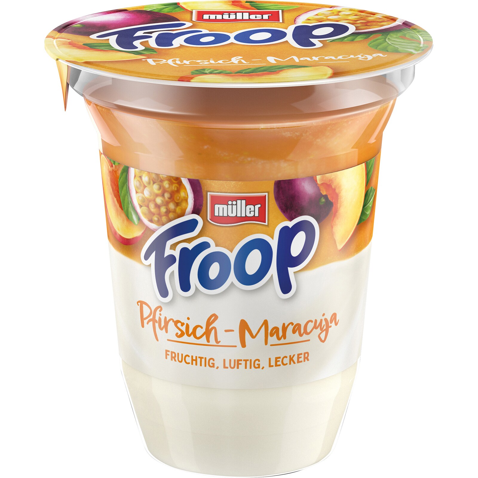 Muller | Froop | Iaurt cu piersici si maracuja 1.5% grasime 150g | Mega ...