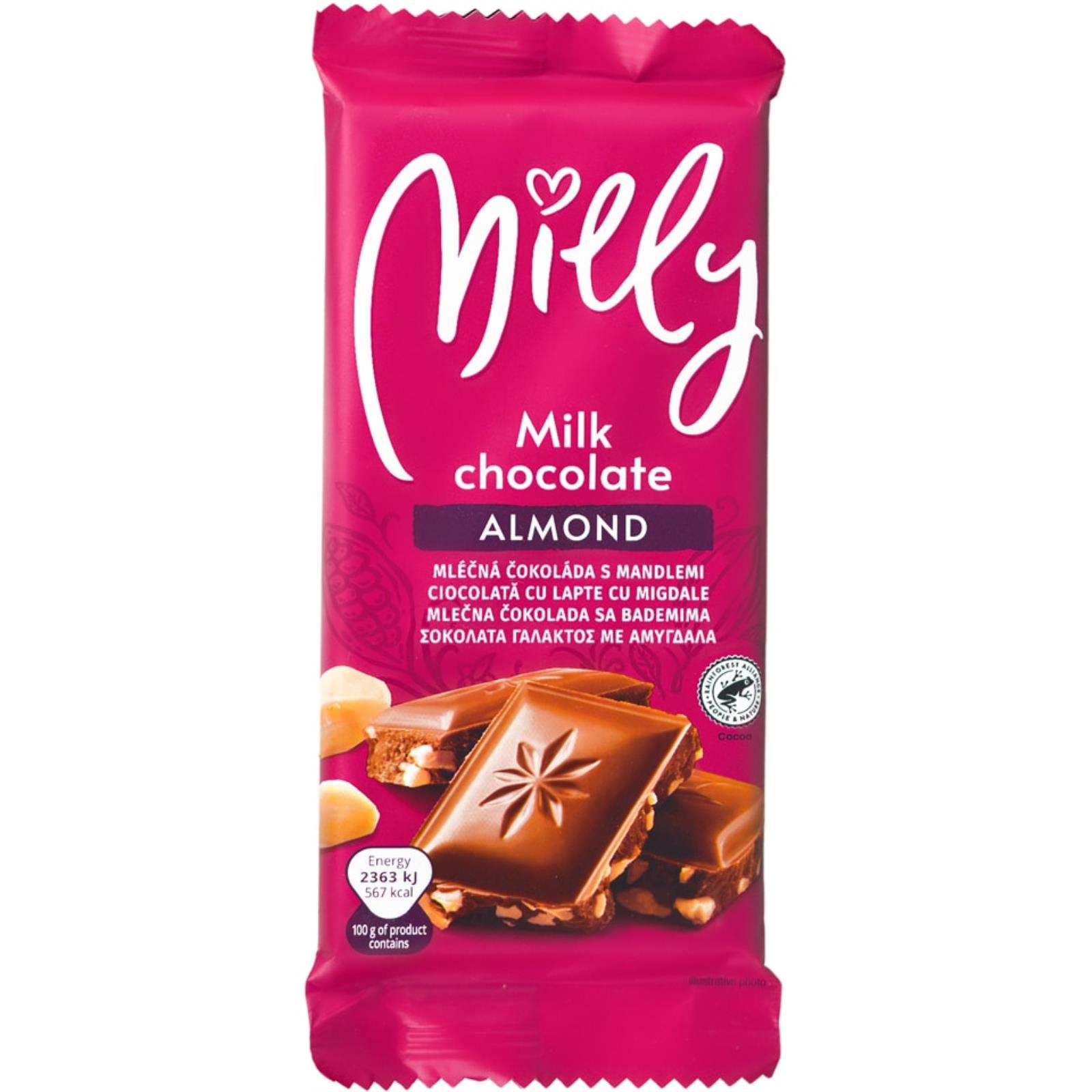 Milly | Ciocolata cu lapte cu migdale 100g | Mega-image