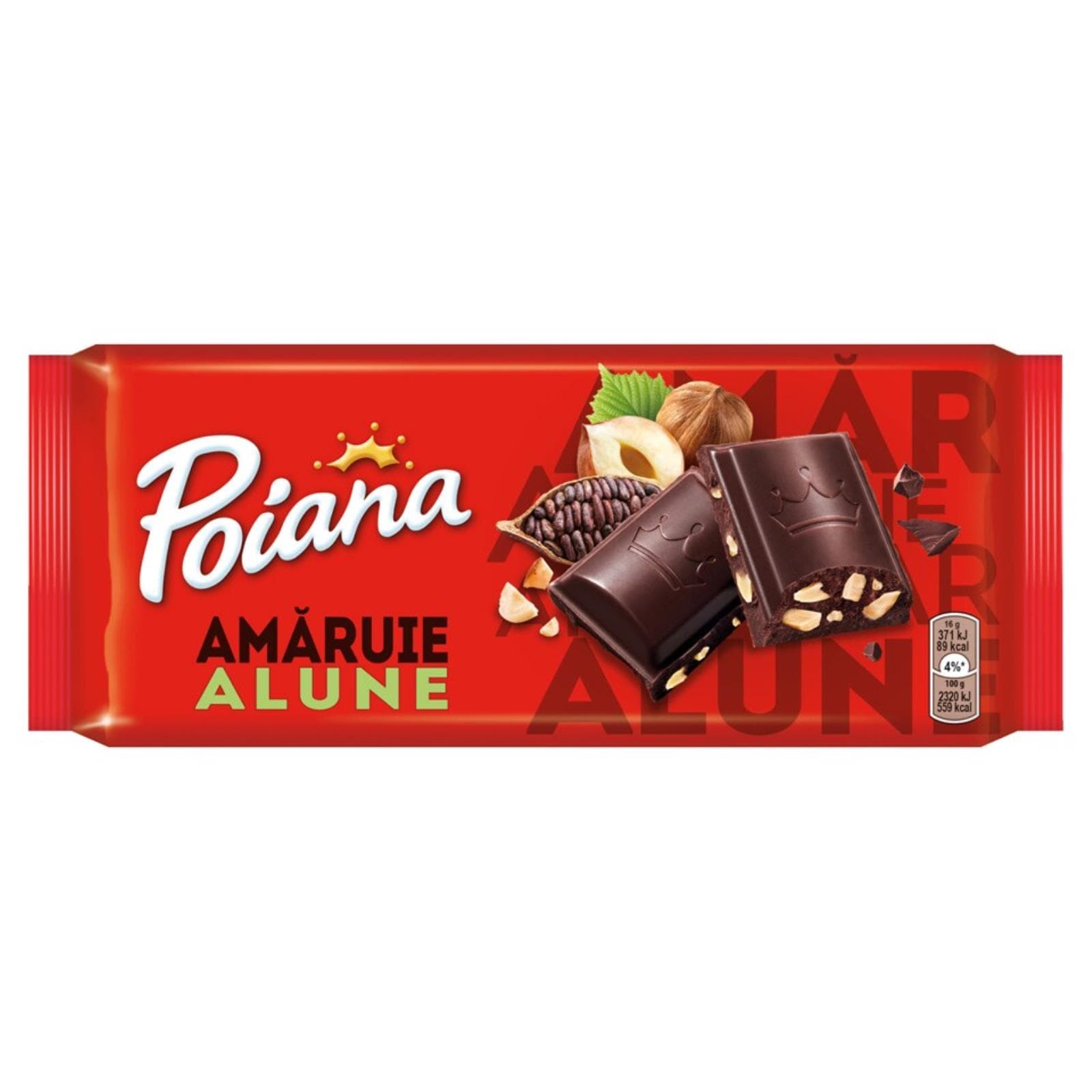 Poiana | Ciocolata amaruie cu alune 80g | Mega-image