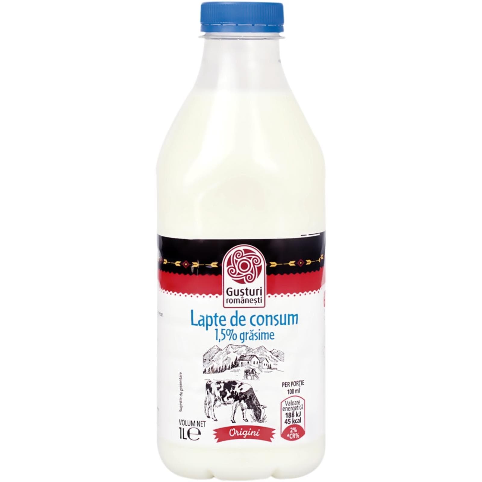 Gusturi romanesti | Lapte 1.5% grasime 1L | Mega-image