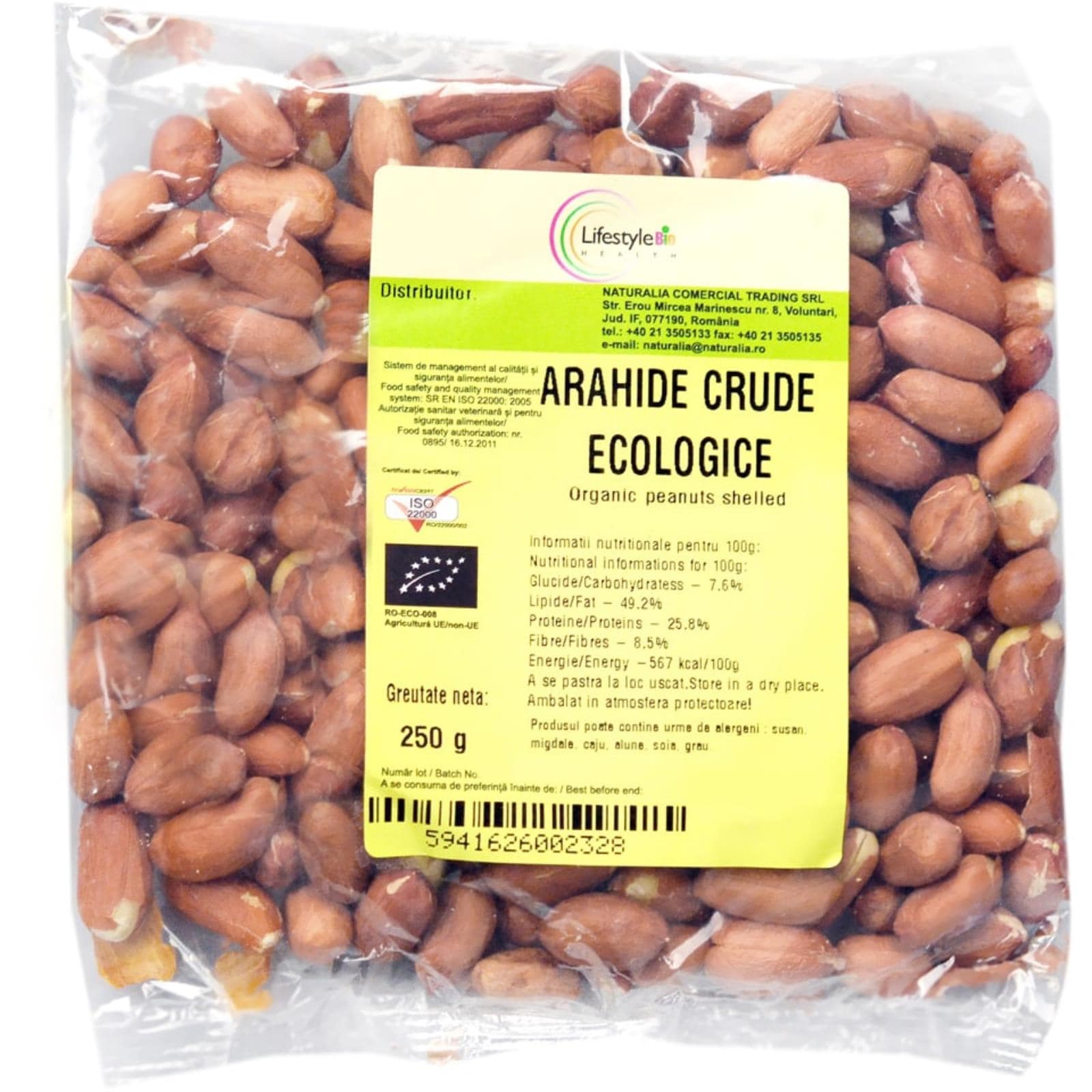 Naturalia | Arahide crude ecologice 250g | Mega-image