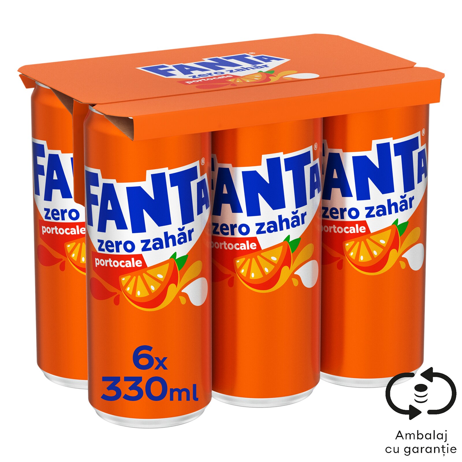 Fanta Zero Zahar | Bautura racoritoare carbogazoasa 6x330ml | Mega-image