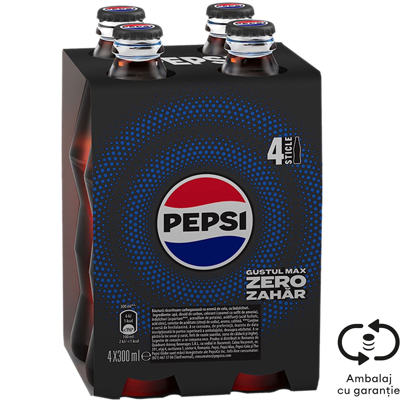 Pepsi | Zero Zahar | Bautura racoritoare carbogazoasa cu aroma de cola ...