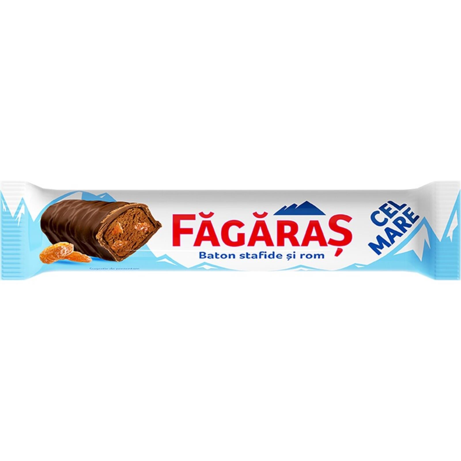 Fagaras | Baton de ciocolata cu stafide si rom 45g | Mega-image
