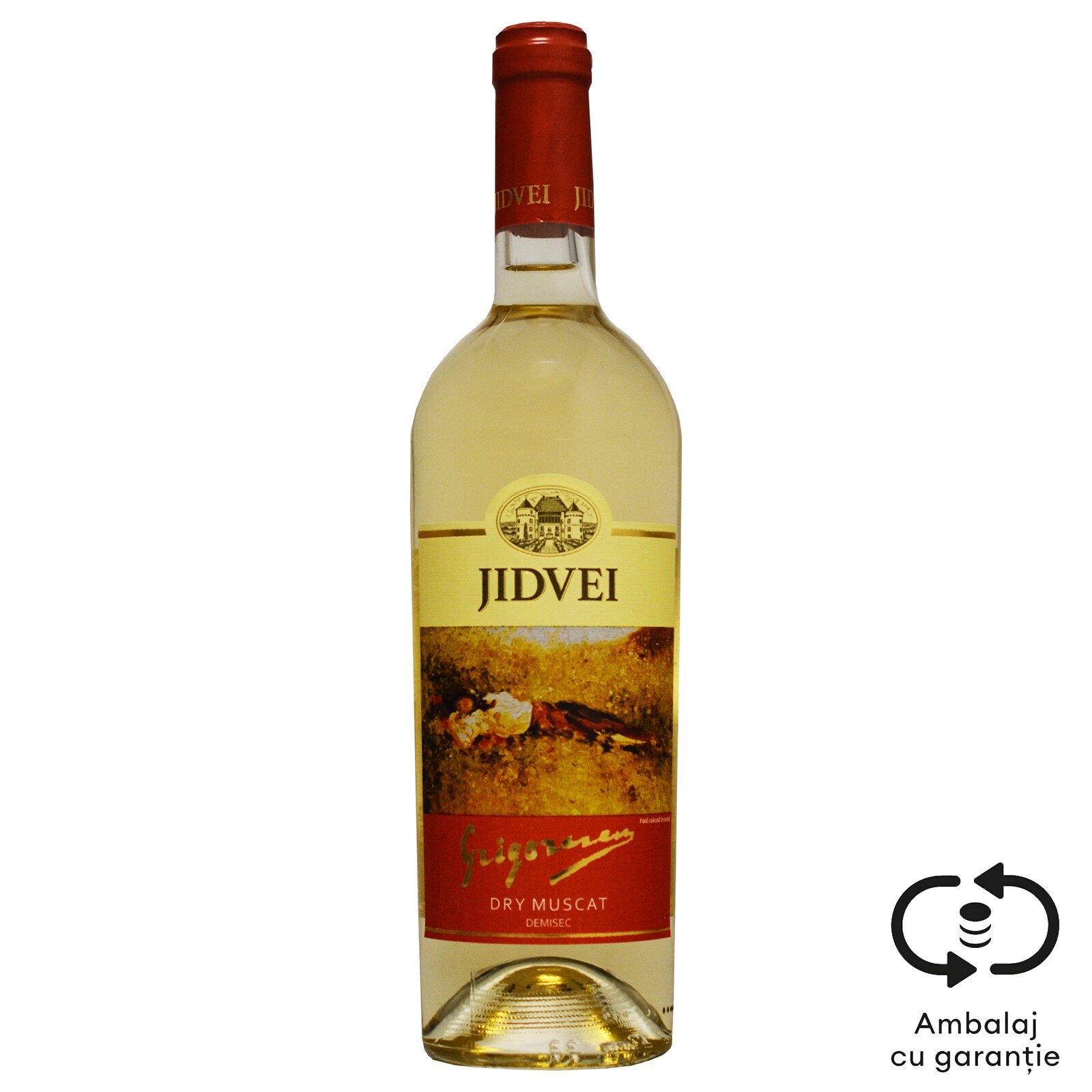 Jidvei | Grigorescu | Vin alb demisec Dry Muscat 0.75L | Mega-image