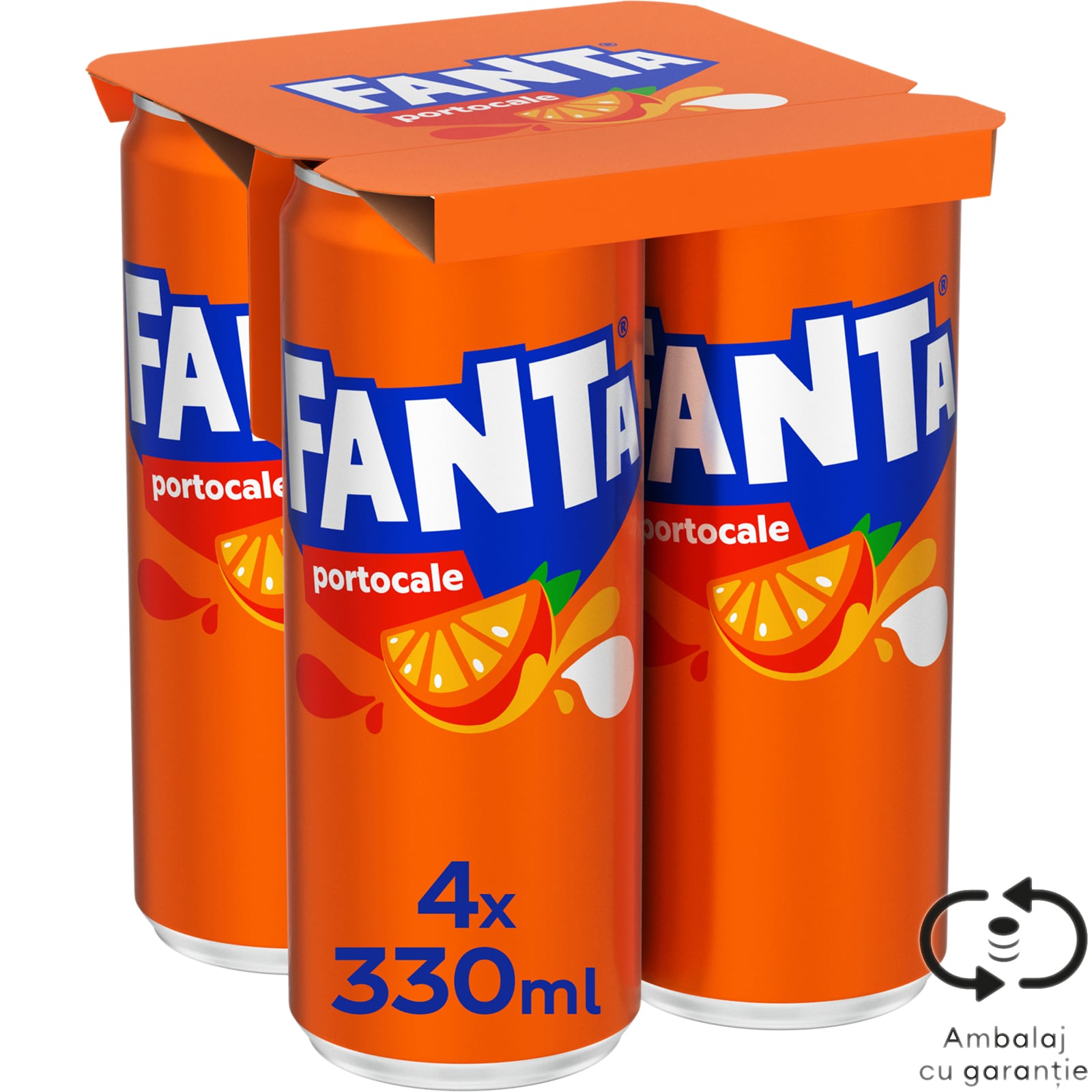 Fanta | Bautura racoritoare carbogazoasa cu suc de portocale 4x330ml ...
