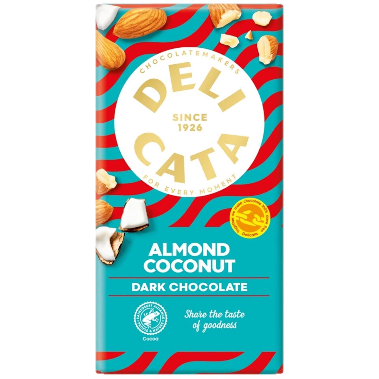 Delicata | Ciocolata neagra cu migdale si cocos 150g | Mega-image